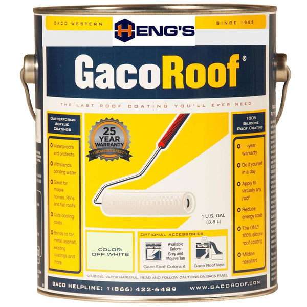 Heng's HGR1600-1 GacoRoof Silicone Base Coat - Gallon, White - Hilltop ...