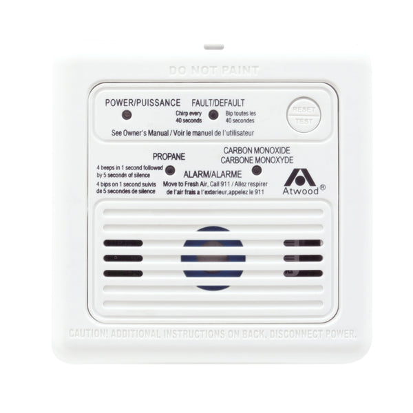 Atwood 36681 RV Carbon Monoxide and Propane Gas Detector - 12V, White ...